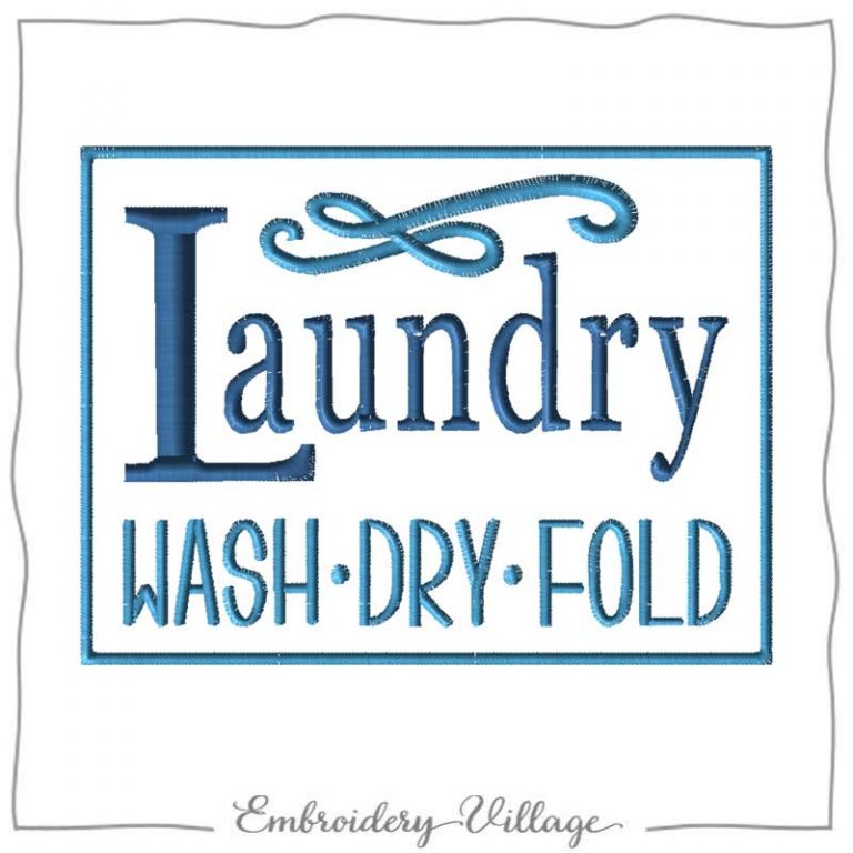Laundry Sign #1330 - Embroidery Village