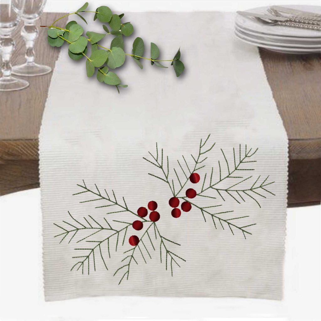 Christmas Sprig with Berries #1047 - Embroidery Village LLC