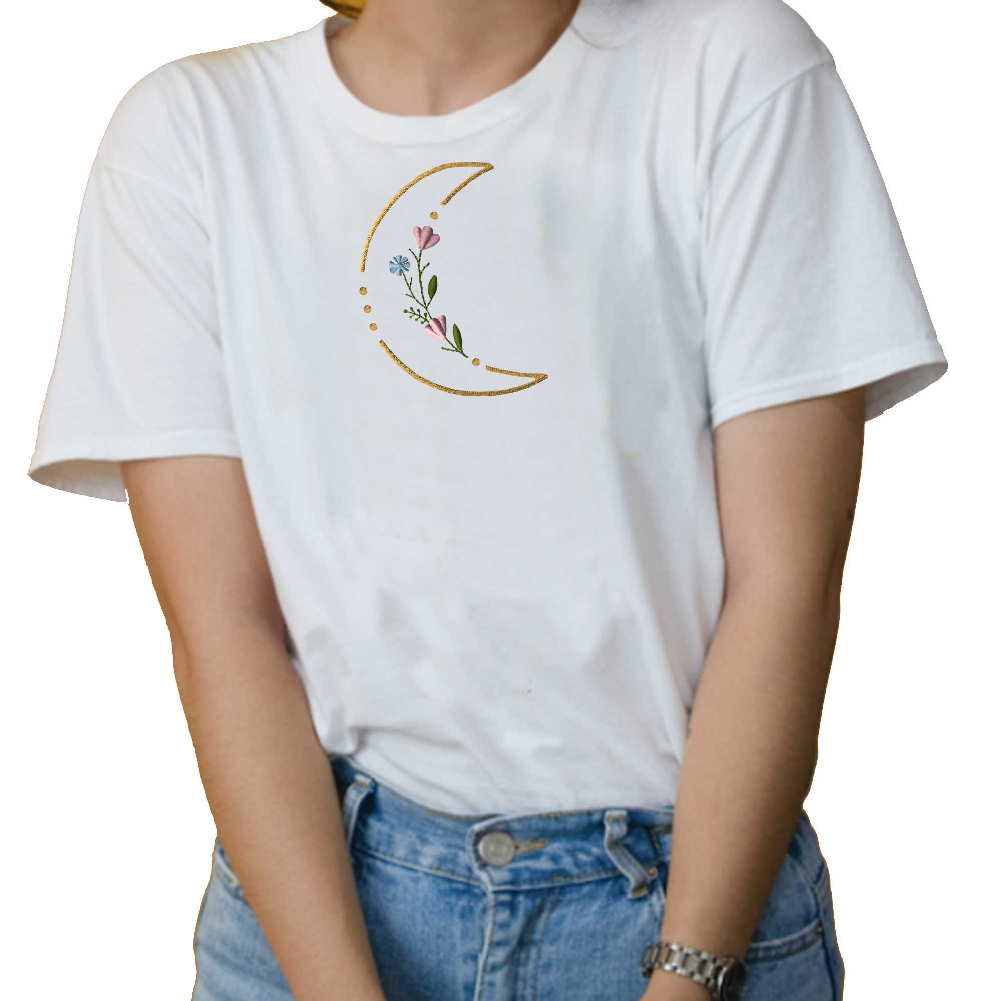 Wildflower and Moon #1557 - Embroidery Village LLC