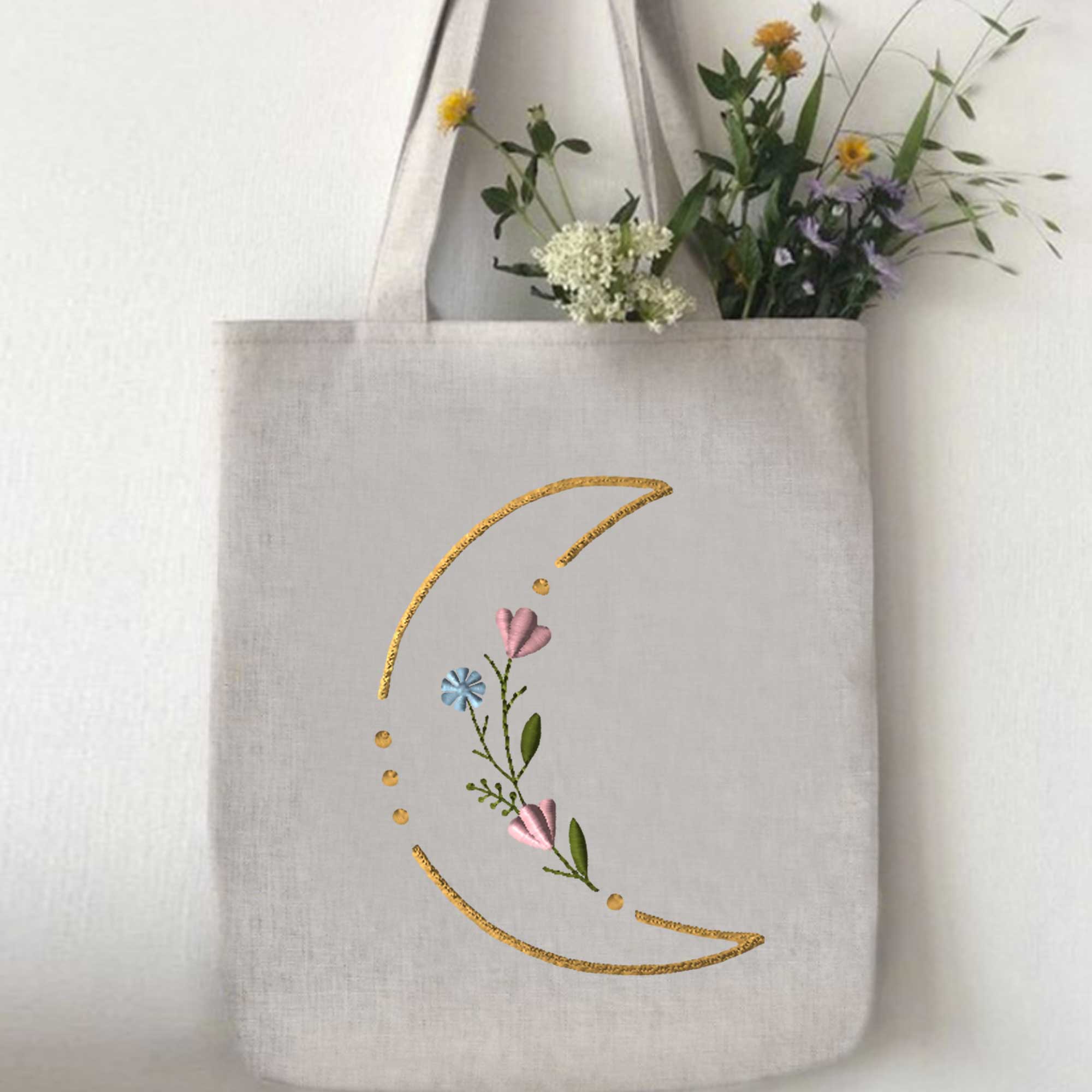 Wildflower and Moon #1557 - Embroidery Village LLC