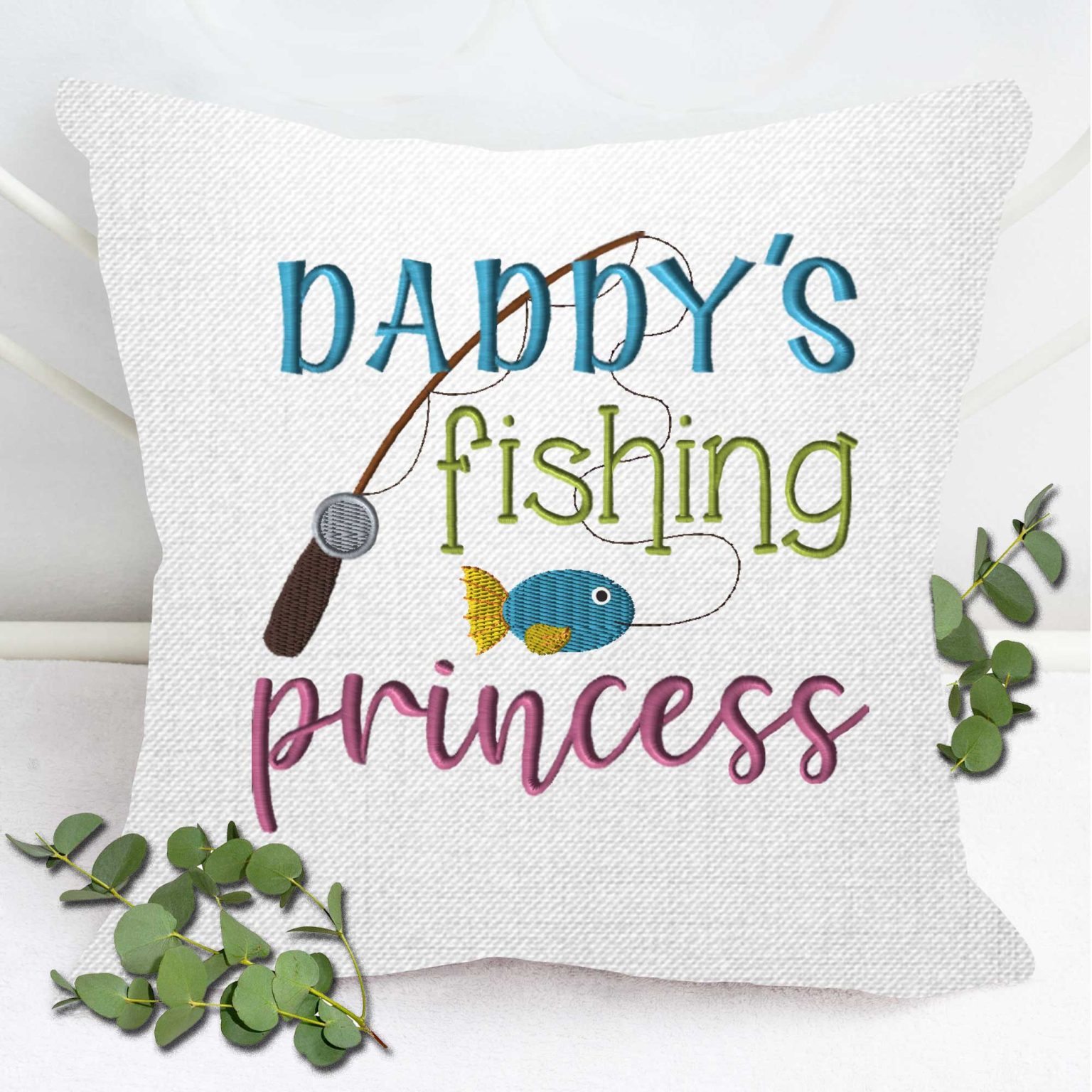 Daddy's Fishing Princess #1513 - Embroidery Village