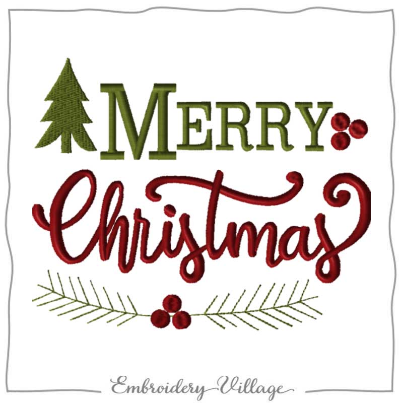 Merry Christmas #1417 - Embroidery Village LLC