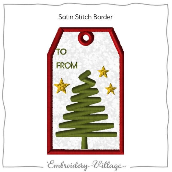 Christmas Tree Gift Tag #1591 - Embroidery Village LLC