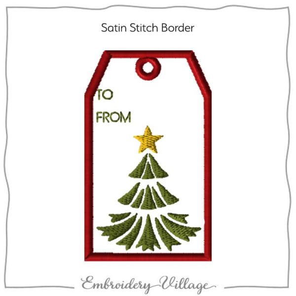 Tree Gift Tag #1598 - Embroidery Village LLC