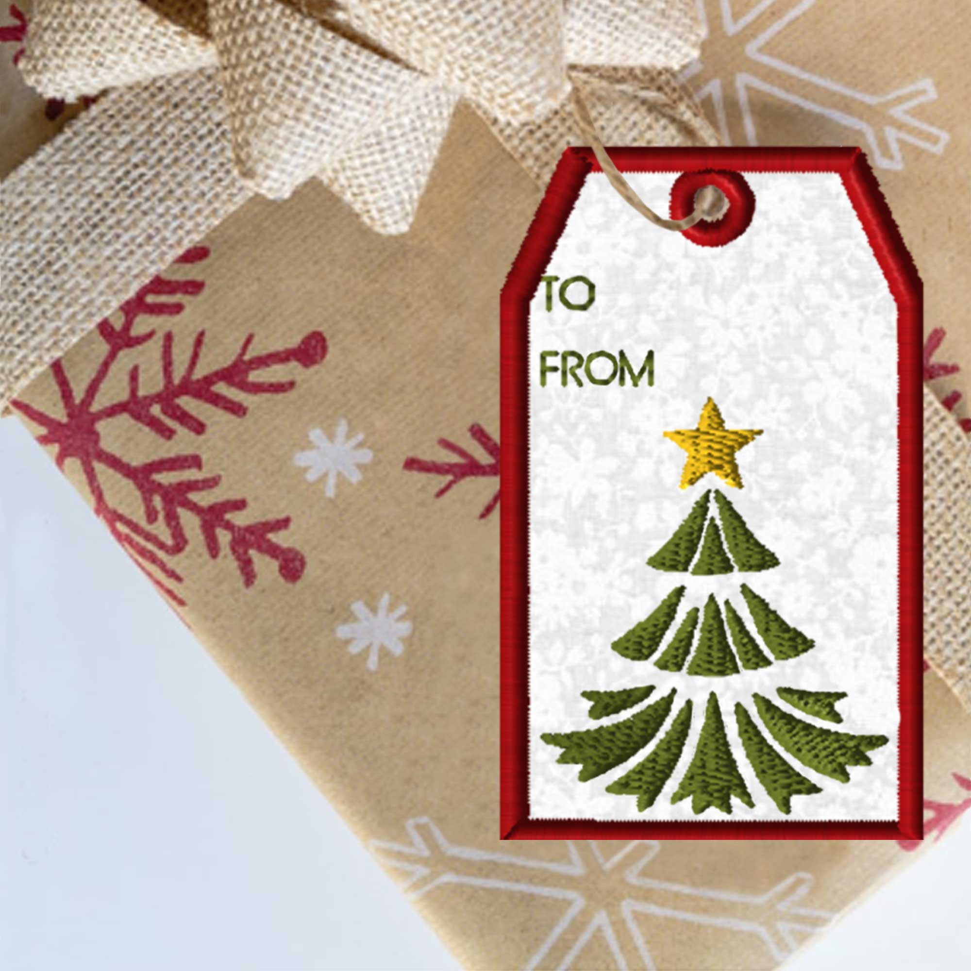 Tree Gift Tag #1598 - Embroidery Village LLC