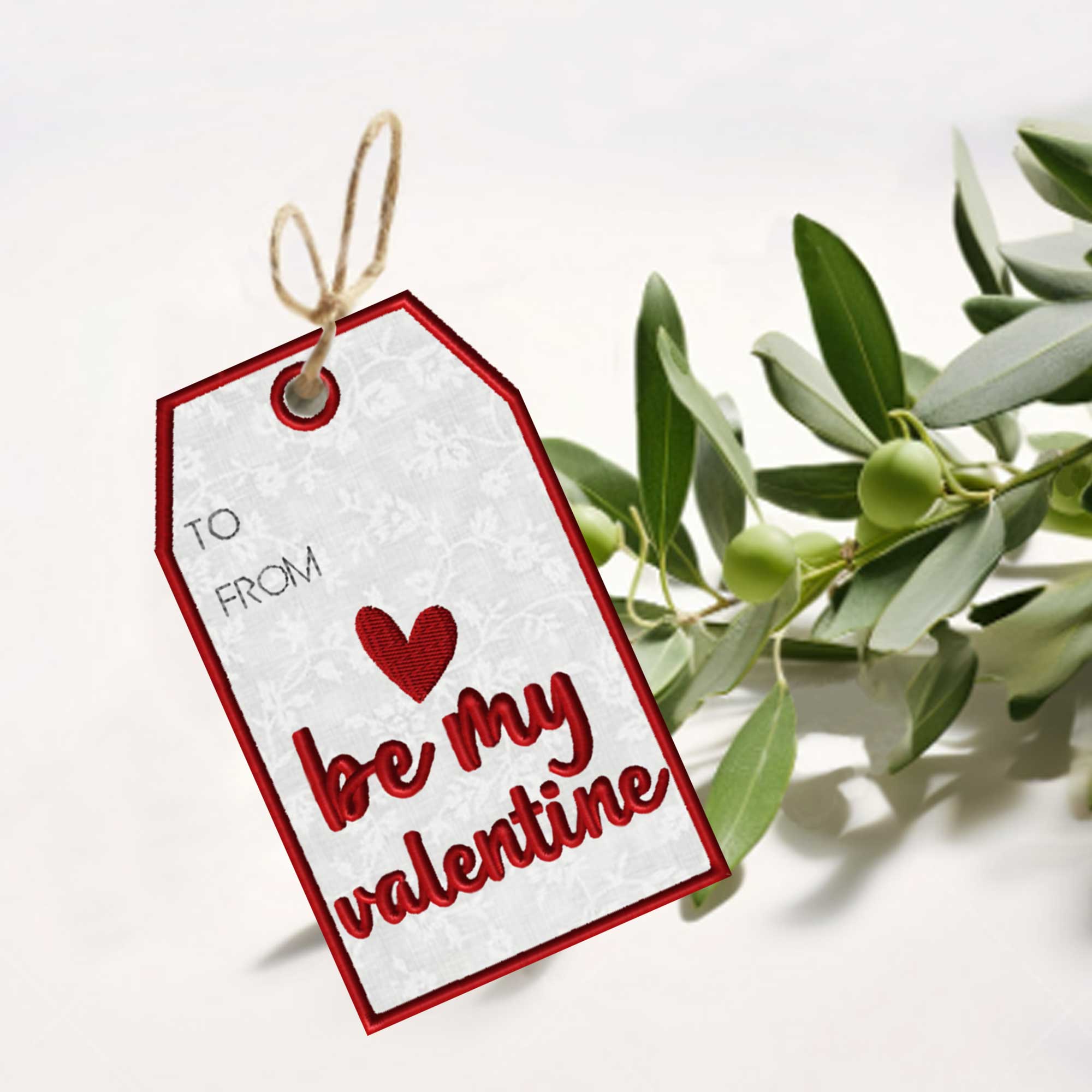 Be My Valentine Gift Tag #1653 - Embroidery Village LLC