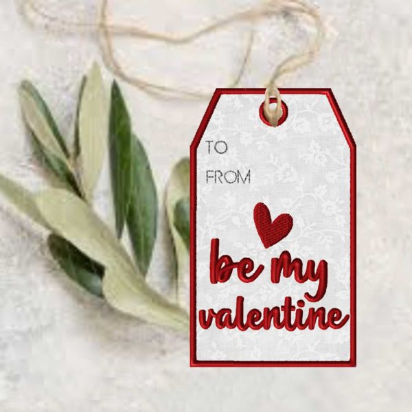 Be My Valentine Gift Tag #1653 - Embroidery Village LLC
