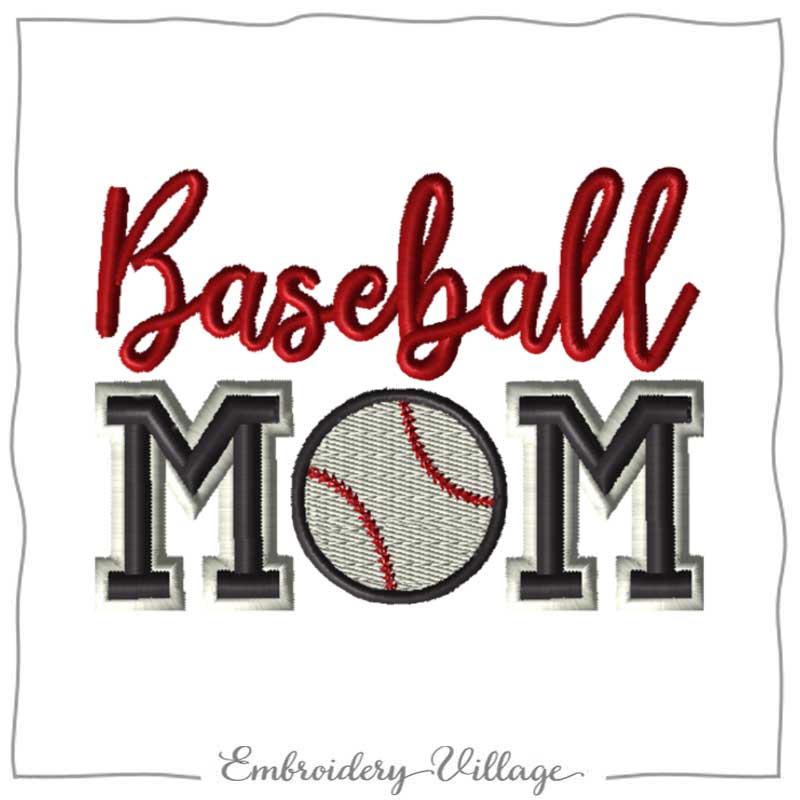Baseball Mom #1354 - Embroidery Village LLC