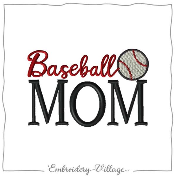 Baseball Mom #1369 - Embroidery Village