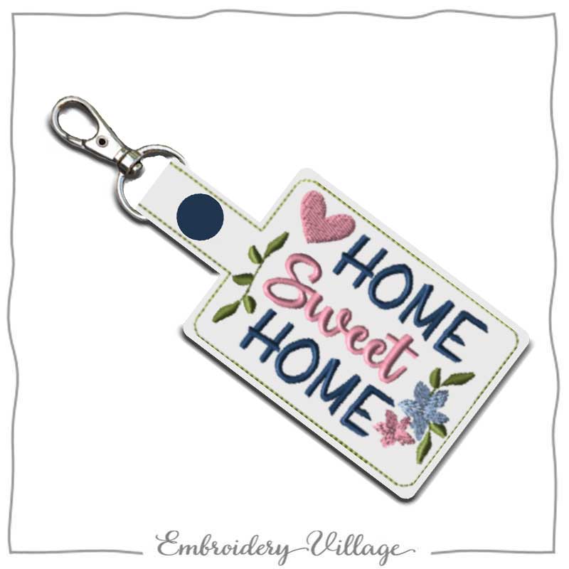 Home Sweet Home Key Tag #1580 - Embroidery Village LLC