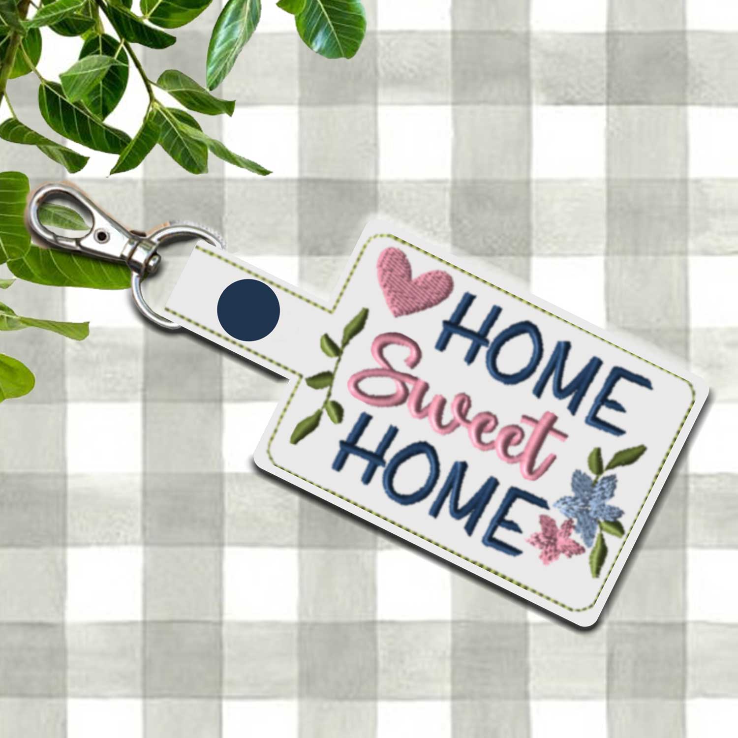 Home Sweet Home Key Tag #1580 - Embroidery Village LLC
