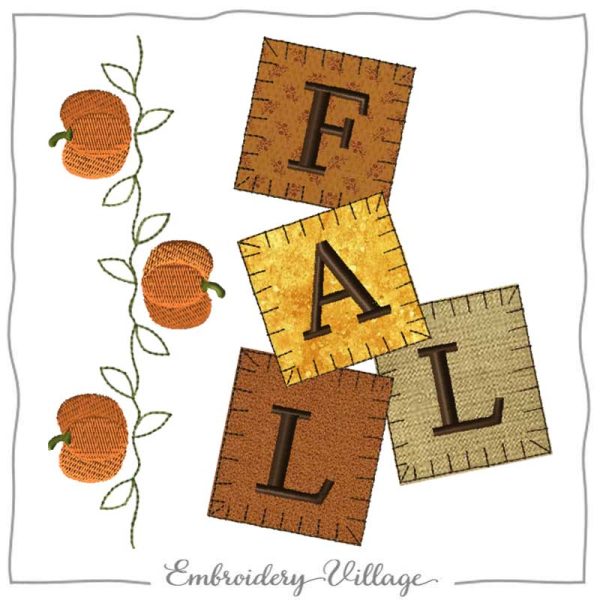 Fall Applique Blocks #1234 - Embroidery Village LLC