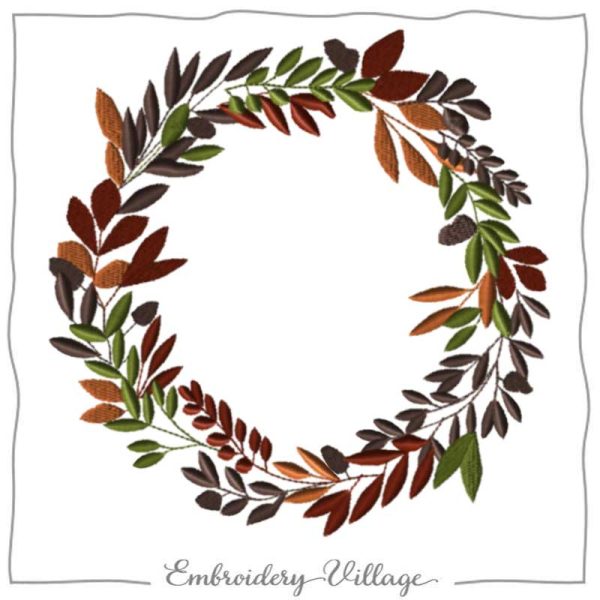 Fall Wreath #1290 - Embroidery Village LLC
