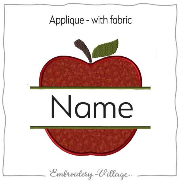 Apple Name - 2 designs #1274 - Embroidery Village LLC