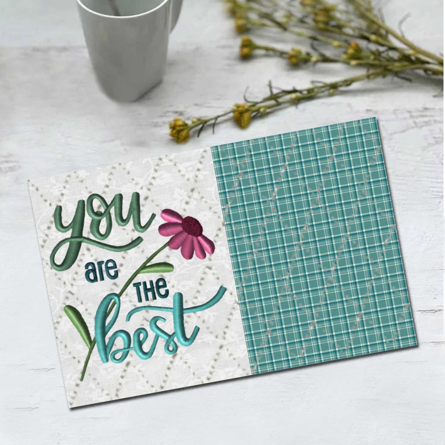 You are the Best Mug Rug #1757 - Embroidery Village LLC
