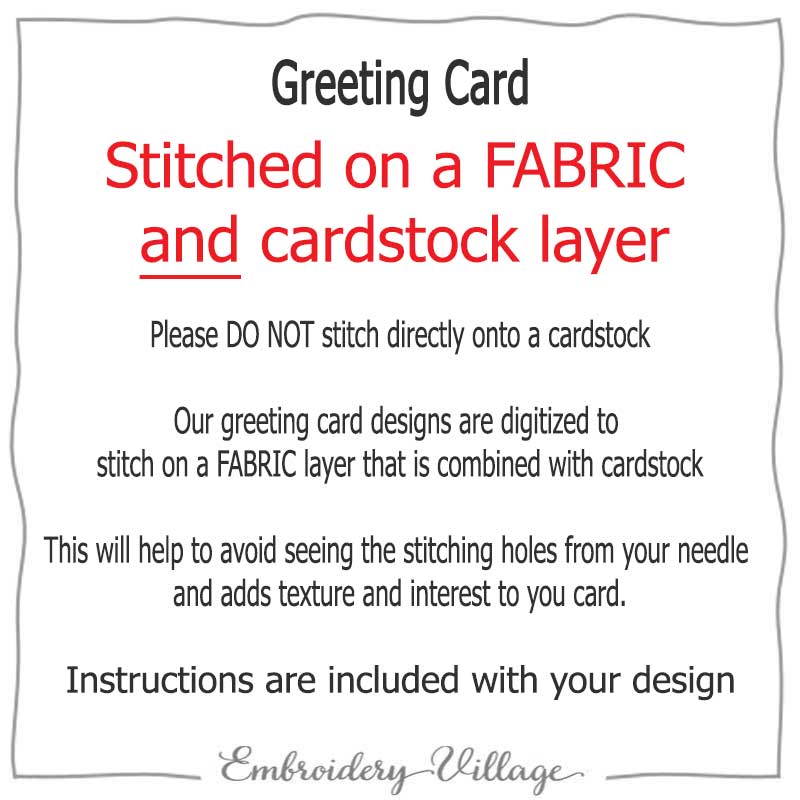 Happy Birthday Fabric Card #1809 - Embroidery Village LLC
