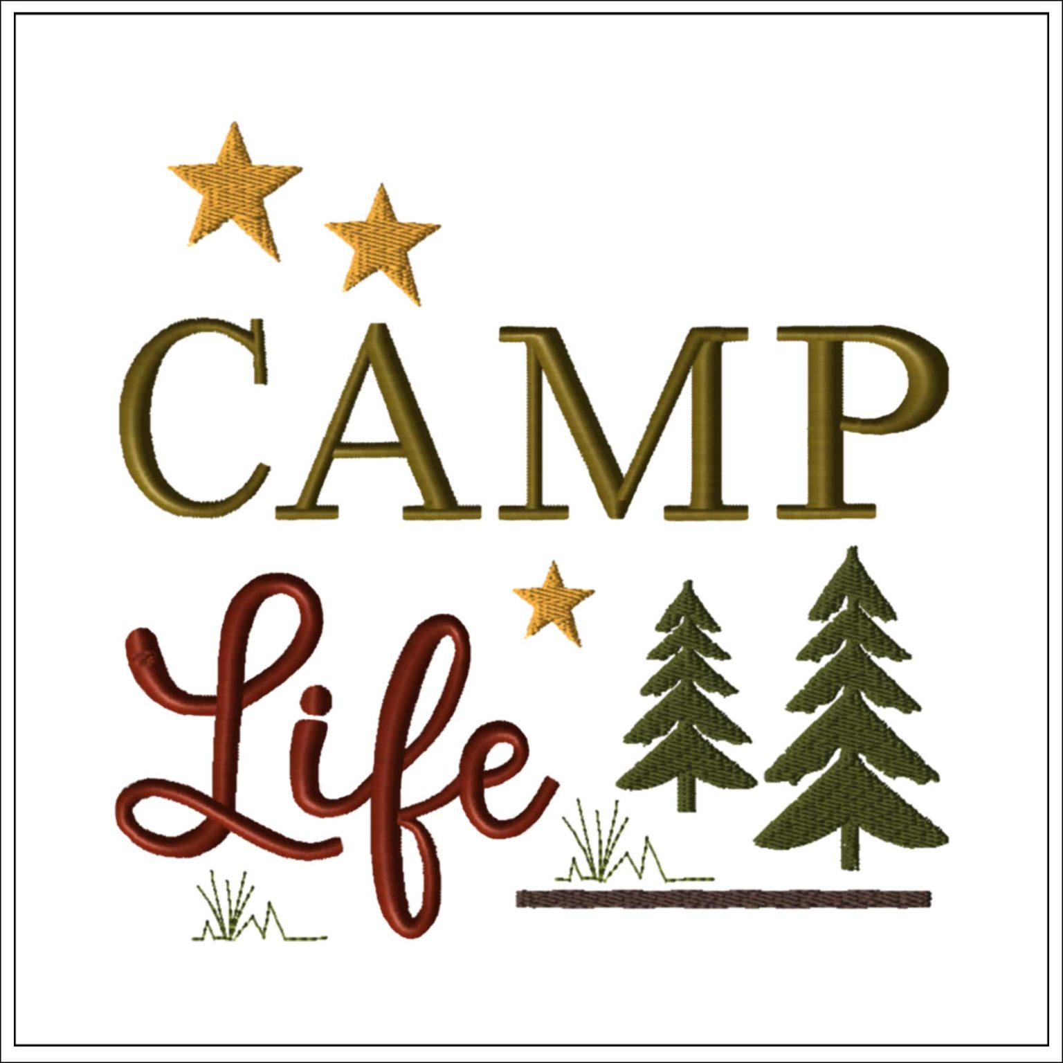 Camp Life #1808 - Embroidery Village LLC