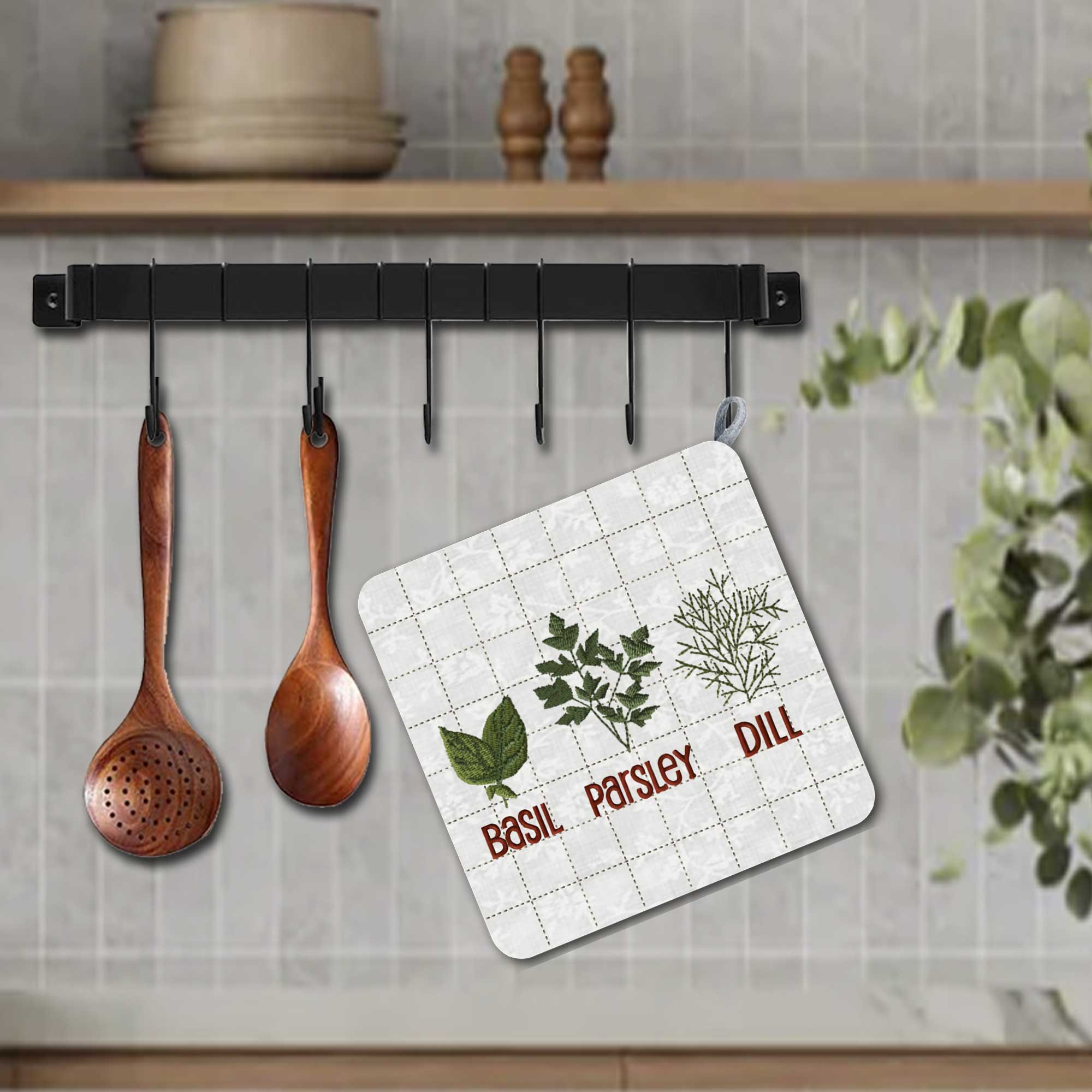 Kitchen Herbs In the Hoop Potholders #1816 - Embroidery Village LLC