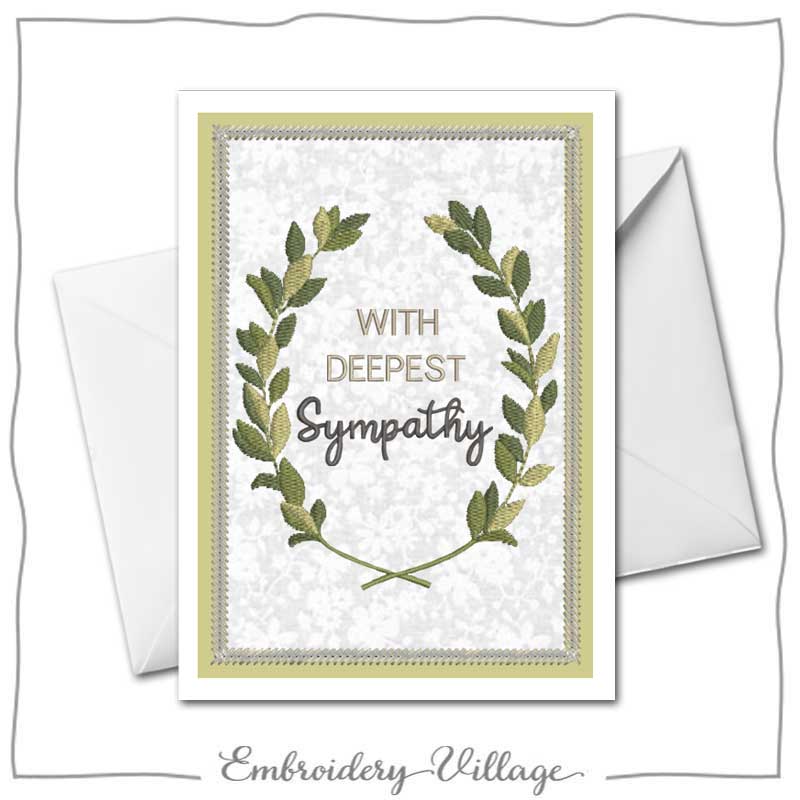 With Deepest Sympathy Fabric Card #1535 - Embroidery Village LLC
