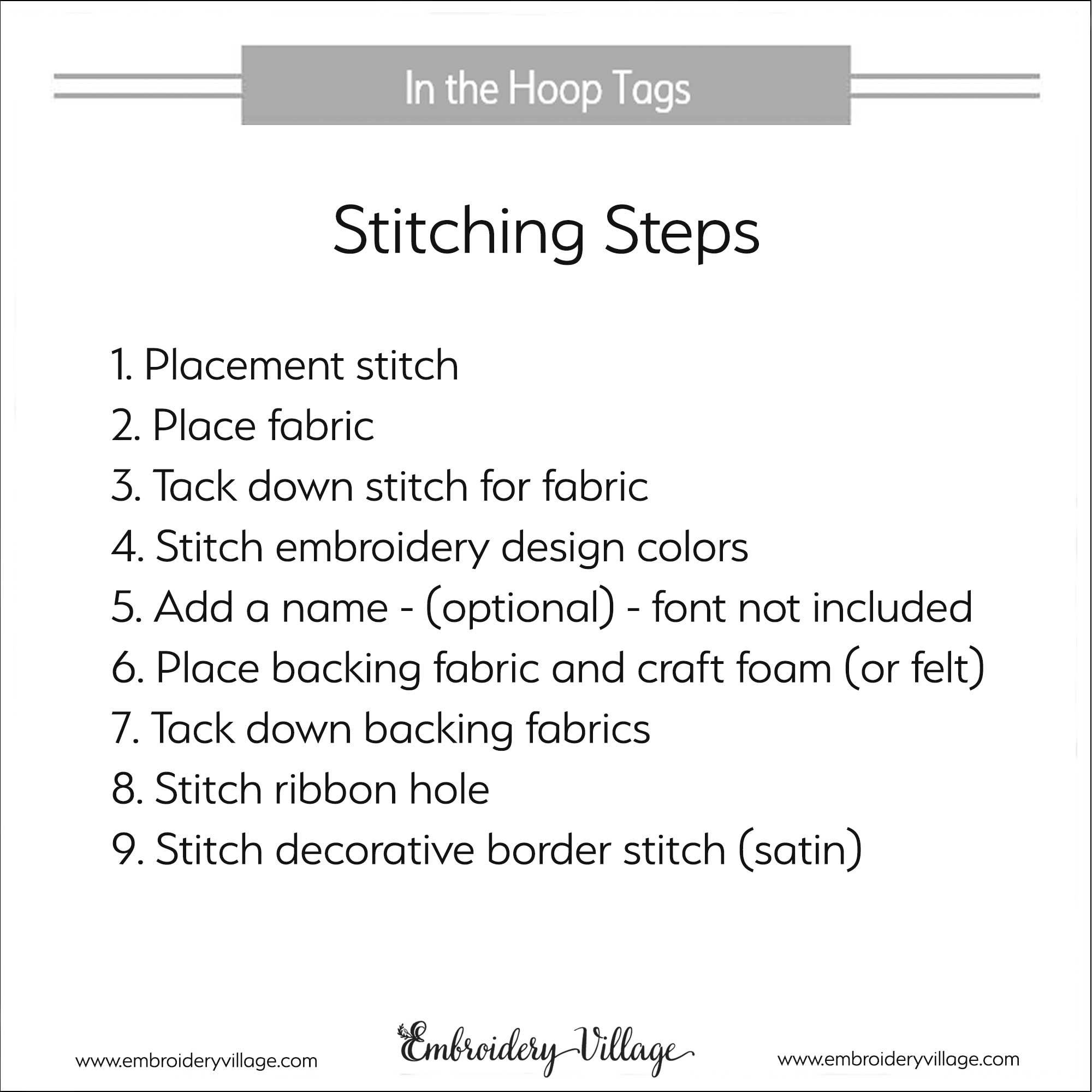 Bunny Tag #1559 - Embroidery Village LLC