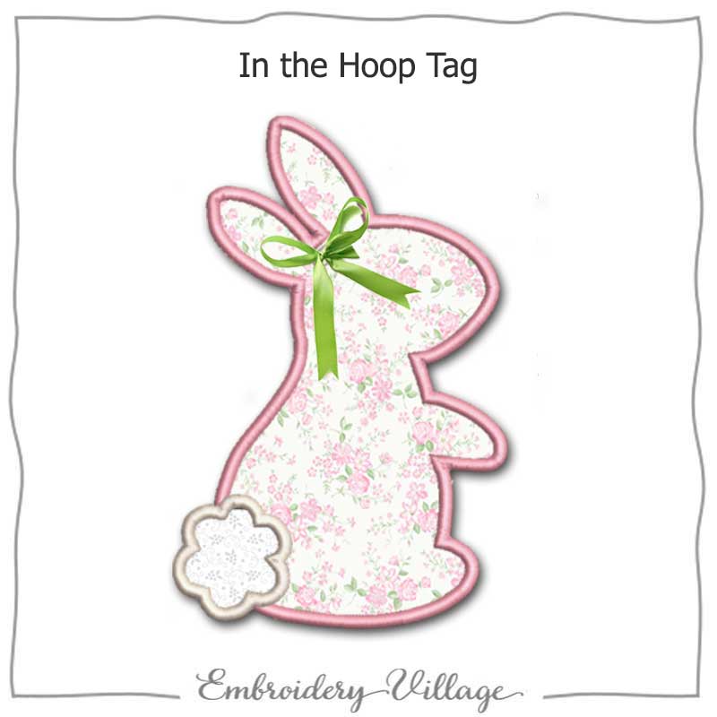 Bunny Tag #1559 - Embroidery Village LLC
