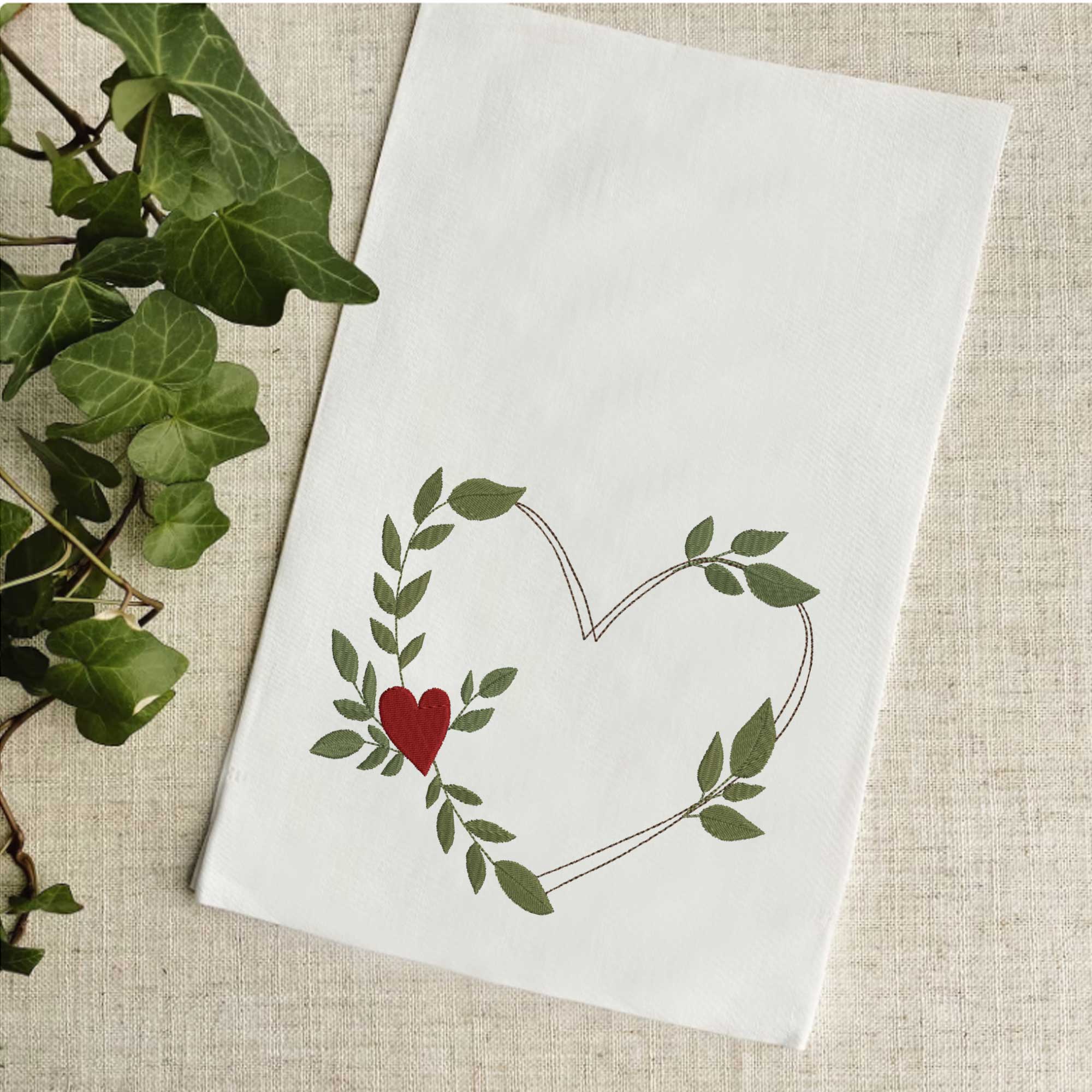 Heart Grapevine Wreath #1667 - Embroidery Village LLC