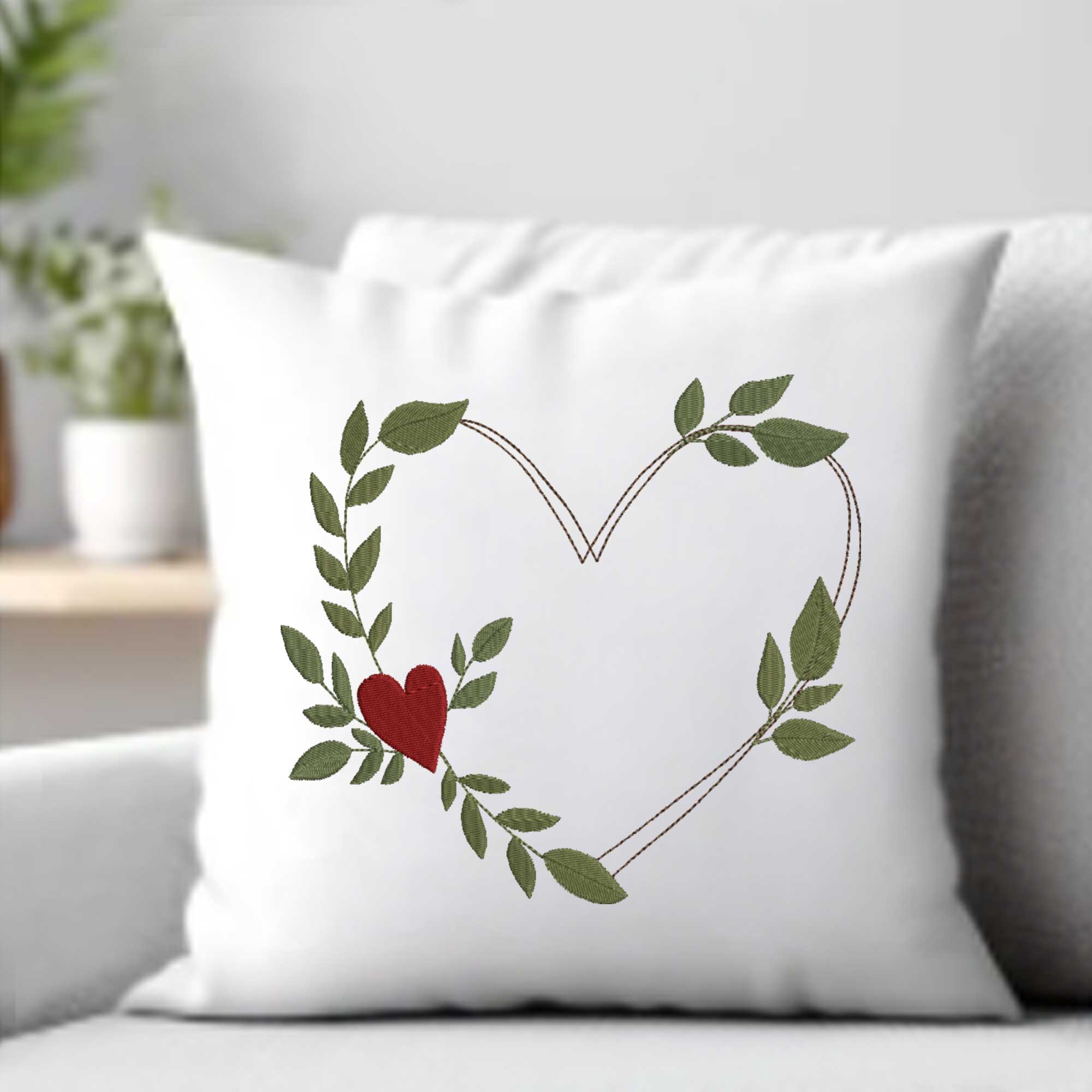 Heart Grapevine Wreath #1667 - Embroidery Village LLC